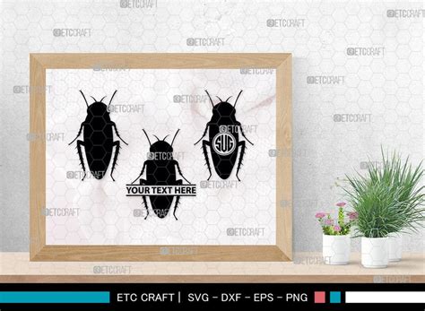 Cockroach Monogram Cockroach Silhouette Cockroach Svg Cockroach Bug Svg Bug Svg Roach Svg