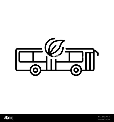 Electric Bus Black Line Icon Vector Isolated Element Editable Stroke Stock Vector Image And Art