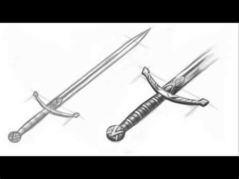 How To Draw A Medieval Sword Youtube