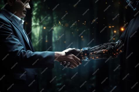 Premium Photo Futuristic Ai Learning With Human Interaction And Details