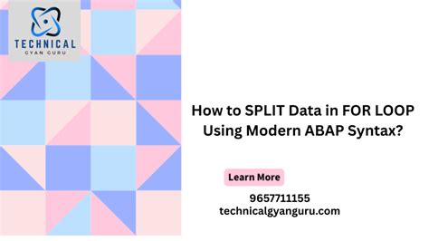 How To Split Data In For Loop Using Modern Abap Syntax