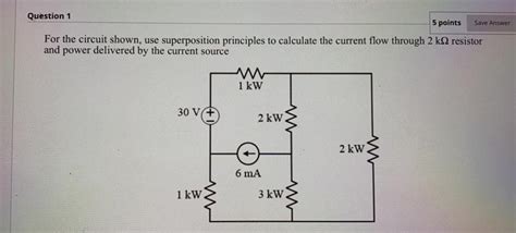 Solved Question 1 5 Points Save Answer For The Circuit