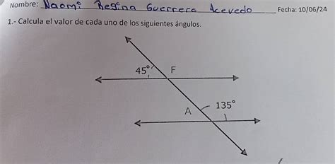 Solved Nombre Fecha 10 06 24 1 Calcula El Valor De Cada Uno De