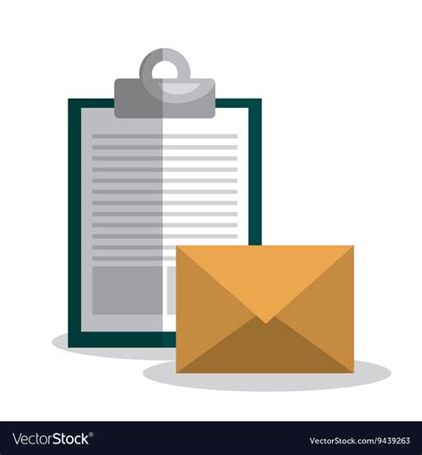 Clipboard And Envelope Design Royalty Free Vector Image