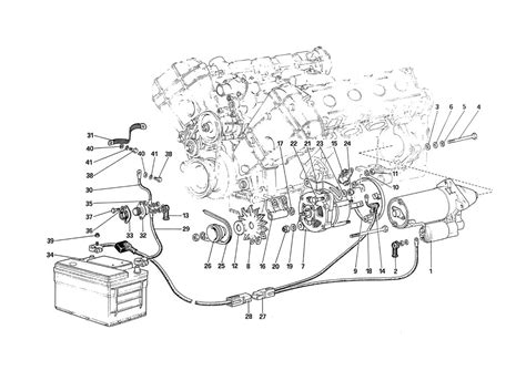 Electric Generating System Classic Ferrari Parts Schematics