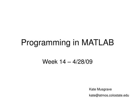 PPT Programming In MATLAB PowerPoint Presentation Free Download ID