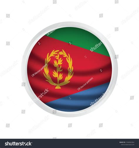 Eritrea Flag Round Button Icon Flag Stock Vector Royalty Free