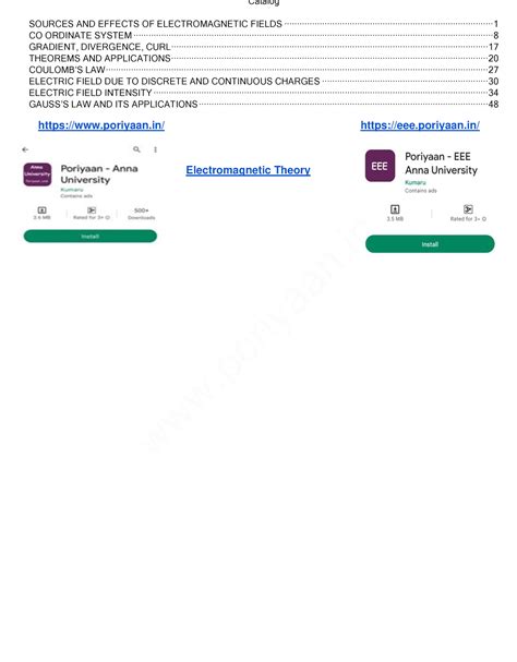 ee3301 electromagnetic theory notes unit 1 pdf catalog sources and