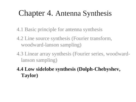 PPT Chapter Antenna Synthesis Basic Principle For Antenna Synthesis Line Source