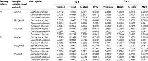 Testing Results Of Multiple Species Neural Networks For Detection Of