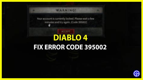 Fix Diablo 4 395002 Error Code Account Currently Locked