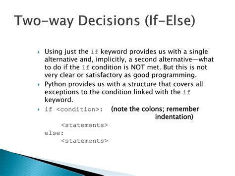 ppt decision structures selection statements powerpoint presentation