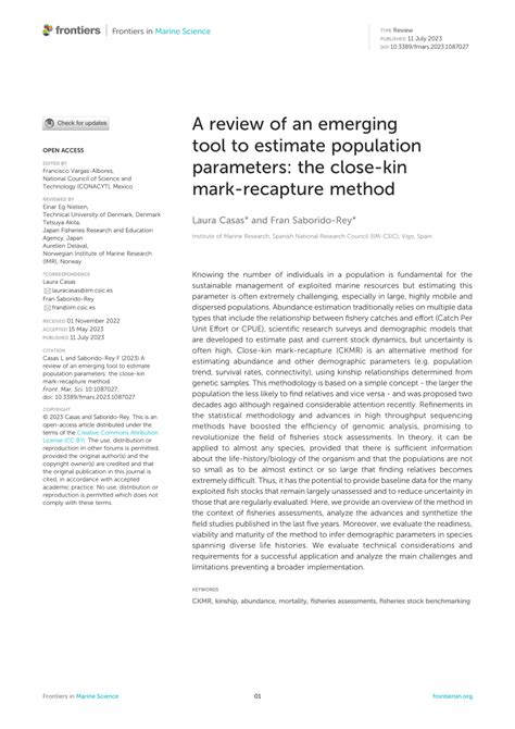 Pdf A Review Of An Emerging Tool To Estimate Population Parameters