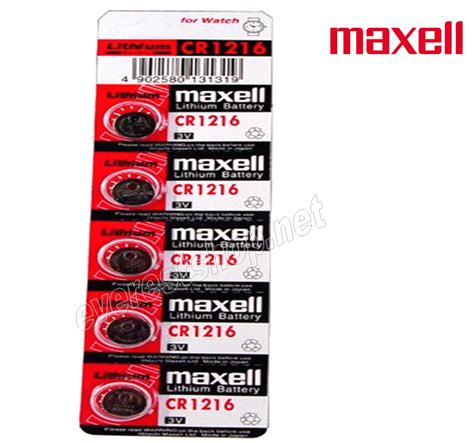 Maxell Calculator Battery * CR 1216 * 5 Pcs – Everest