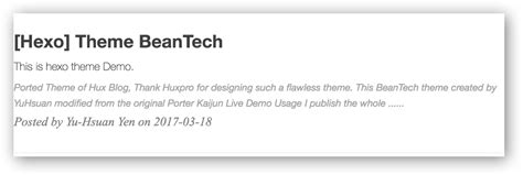 Hexo Theme BeanTech 十渊 Blog