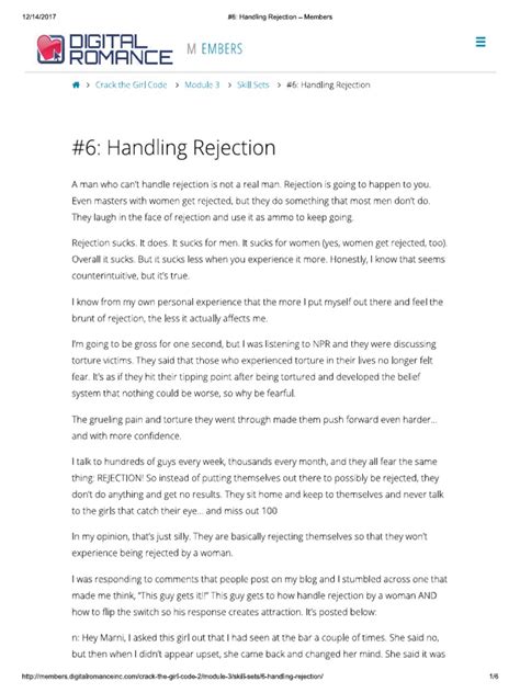 Handling Rejection Page Pdf