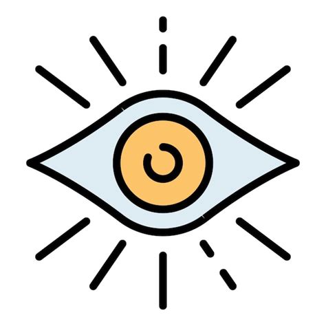 Premium Vector Open Eye Icon Outline Vector Visual Perception Cognitive Sensory Color Flat