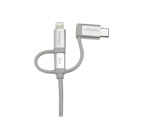 Startech Com Usb Multi Charging Cable Lightning Usb C Micro Usb Usb Cable M