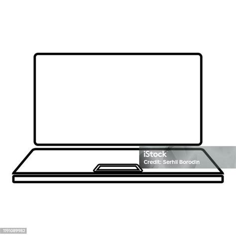랩톱 아이콘 개요 블랙 컬러 벡터 일러스트 플랫 스타일 이미지 0명에 대한 스톡 벡터 아트 및 기타 이미지 0명 검은색 노트북 Istock
