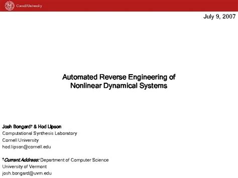 July 9 2007 Automated Reverse Engineering Of Nonlinear