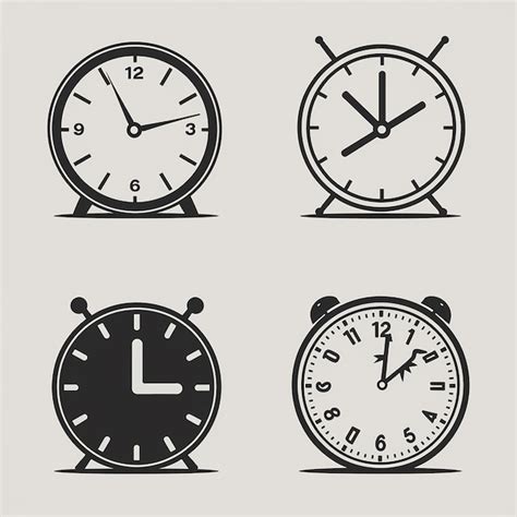 premium vector four different clock icons