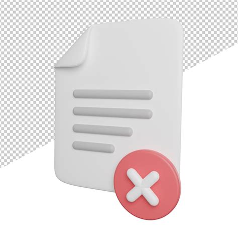 Premium Psd Delete File Document Side View 3d Rendering Icon