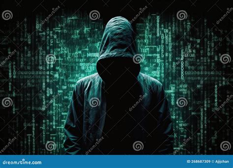 Hacker Matrix Spy Binary Code Cybercrime In Cyberspace Computer Data