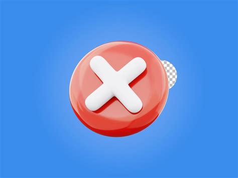 premium psd cross mark icon wrong button ellipse shape 3d render