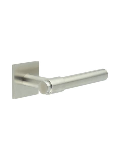 Cr 103 Satin Stainless Steel Sprung Square Rose Door Handle By Frelan