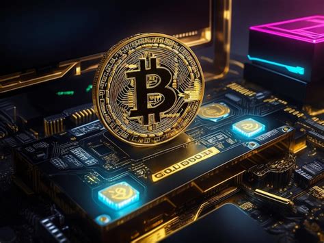 Premium Photo Kind Of Bitcoin Crypto Currency Structure On Gold Bitcoin Chip Circuit System