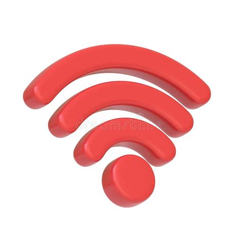 Red Wi Fi Signal Icon Representing Wireless Internet Connectivity Isolated On White Backgound
