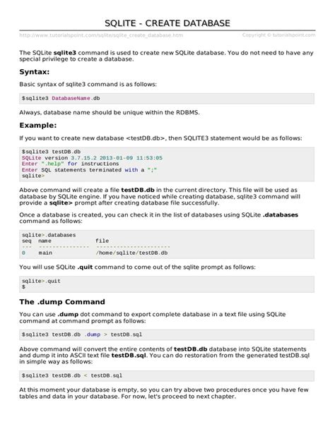 Sqlite Create Database Pdf