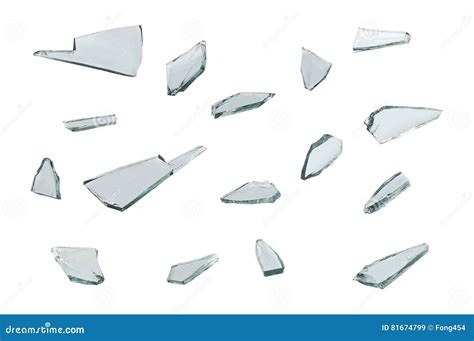 Broken Glass With Sharp Pieces Isolated On White Background Stock Image