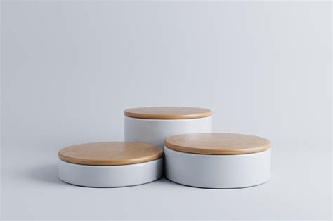 하얀 방 배경에 있는 현대 플랫폼 스탠드 연단 디스플레이 빈 제품 선반 또는 전시 무대 배경 3d 렌더링용 0명에 대한 스톡 사진 및 기타 이미지 Istock