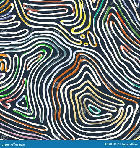 Vector Color Pattern Curved Lines Black And White Grunge Background Stock Vector