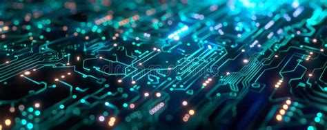 Intricate Circuit Board With Glowing Nodes And Pathways Against A Dark