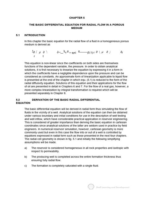 Chapter 5 The Basic Differential Equation For Radial Flow In A Pdf Teaching Methods