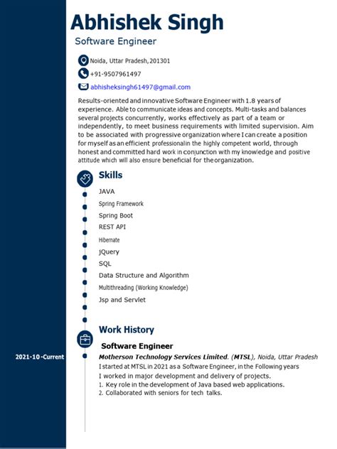 abhishek singh resume pdf spring framework web application
