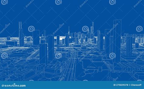 Outline City Concept Vector Wire Frame Style Stock Vector Illustration Of Exterior