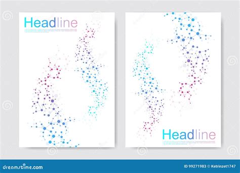 Scientific Brochure Design Template Vector Flyer Layout Molecular Structure With Connected
