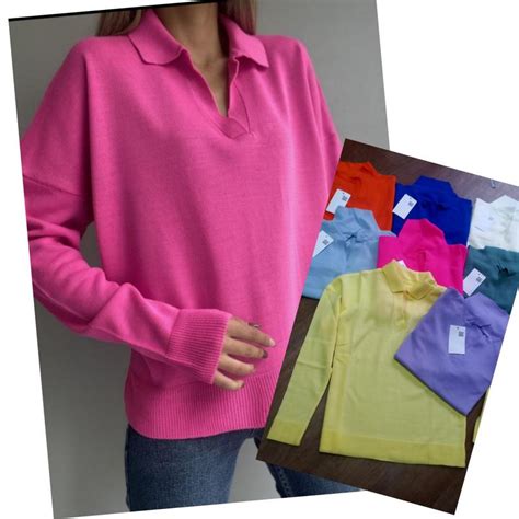 Вязана кофта поло — ціна 595 грн у каталозі Пуловери Купити жіночі речі за доступною ціною на