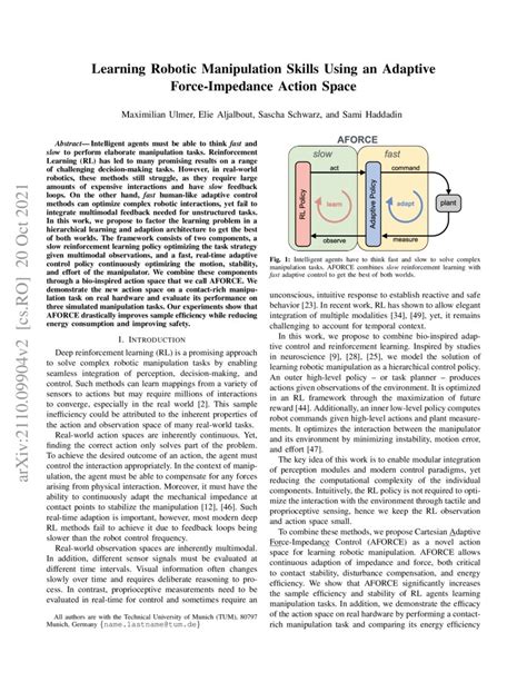 learning robotic manipulation skills using an adaptive force impedance