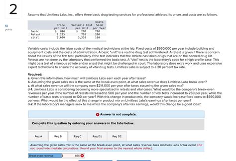 Solved Variable Costs Include The Labor Costs Of The Medical Chegg Com