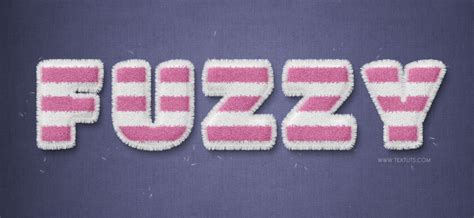 Striped Fuzzy Text Effect PSD Carpet Font Textuts