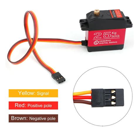Servo 25kg Ds3225mg 180degree Metal Gear Digital Servo Motor Arduino High Torque Captronics