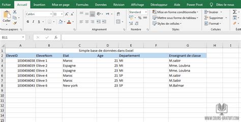 Tutoriel Excel Créer Une Base De Données