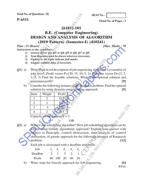 Be Computer Engineering Semester 7 2023 November Design And