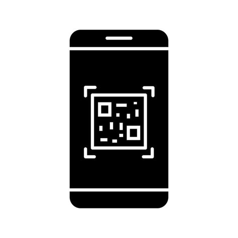 Qr Code Scanning Smartphone App Glyph Icon Matrix Barcode Scanner 2d