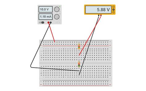 Circuit Design Voltage Divider Tinkercad