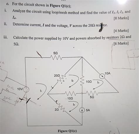 solved c ﻿for the circuit shown in figure q1 c i ﻿analyze